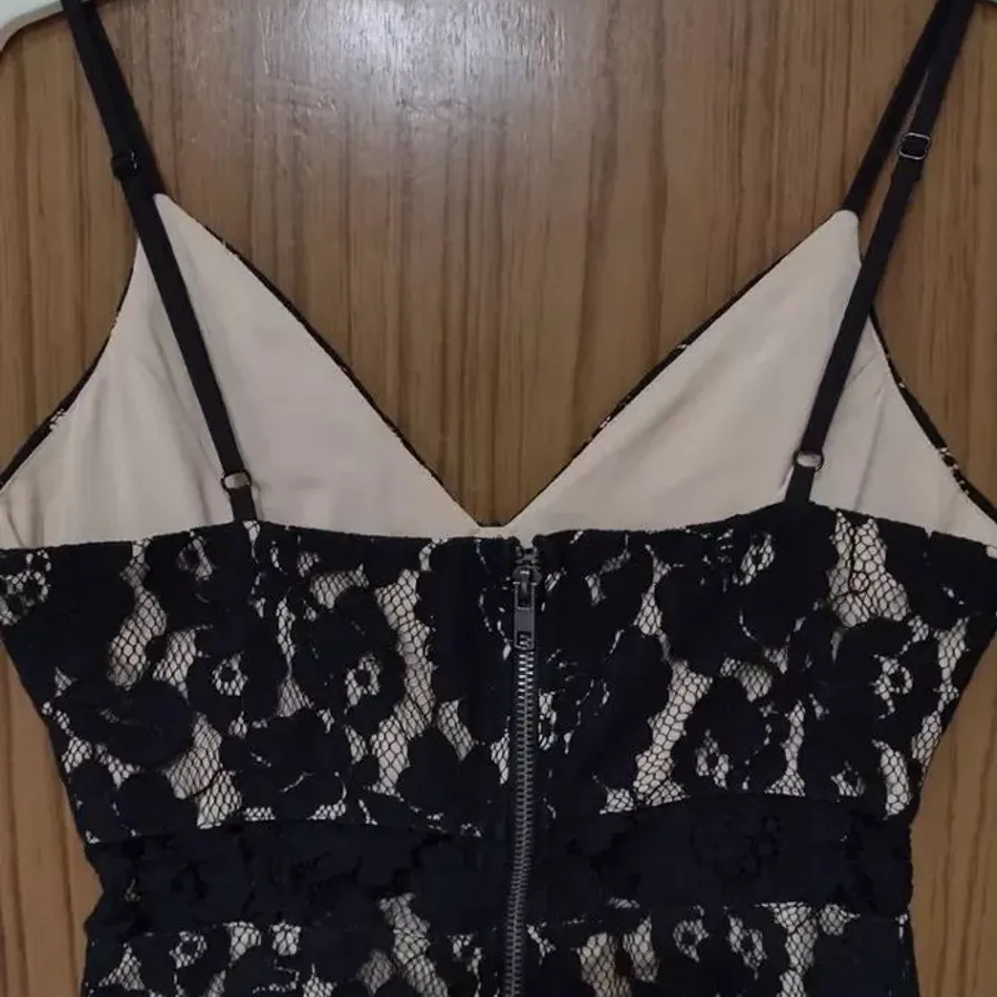 Black lace dress missguided size 8 Beige lining underneath the lace ...