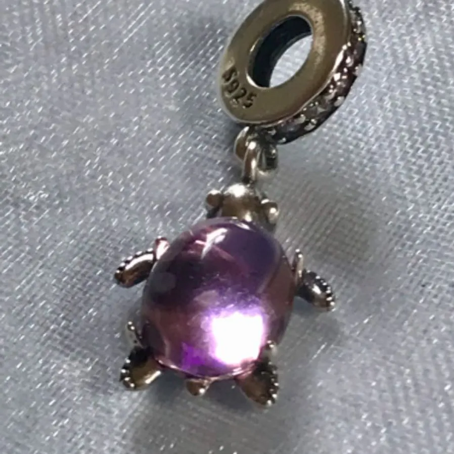 Genuine 925 silver pink sea turtle charm comes in a cute velvet pouch ...