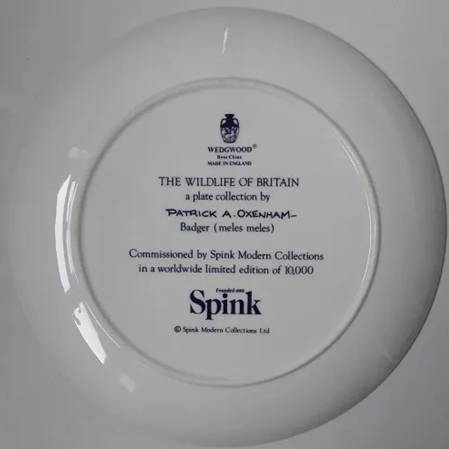 Wedgwood 'BADGER' PLATE, Retro, vintage, shabby chic | 6736 | jog it on