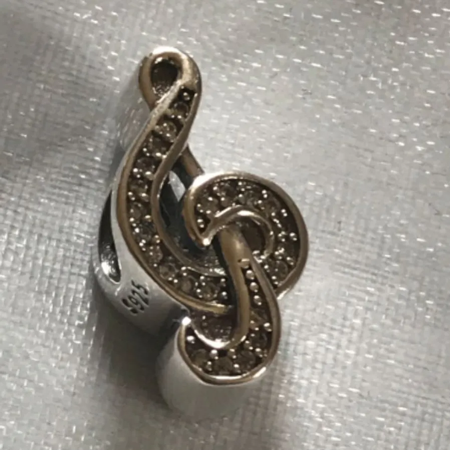 Genuine 925 silver music note charm comes in a cute velvet pouch for ...