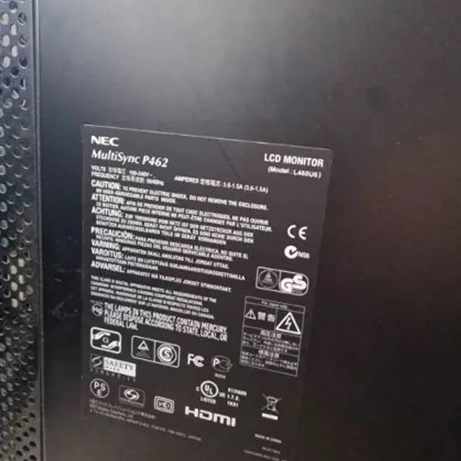 46'' Tv/Monitor Nec Multisync P462 | 7339 | jog it on