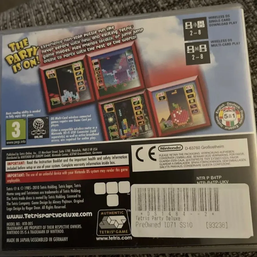 Classic Fun Awaits with Tetris Party Deluxe for Nintendo DS! | 832 | jog it on