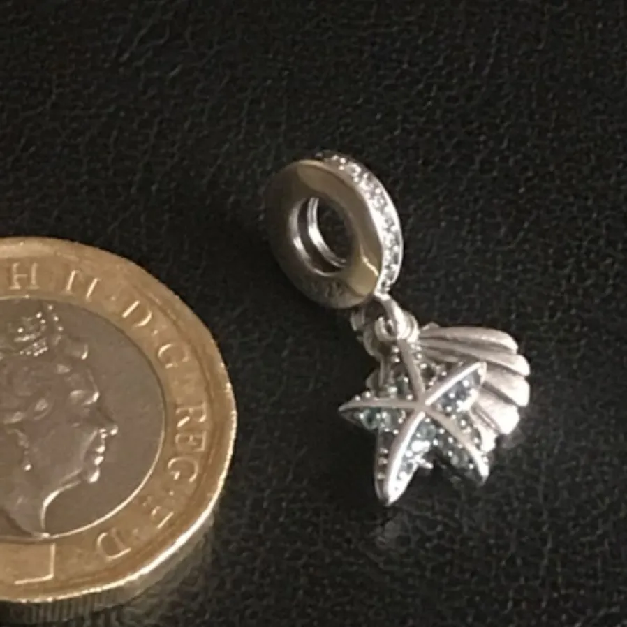 Genuine 925 Silver Seashell and Starfish Charm comes in a cute velvet ...