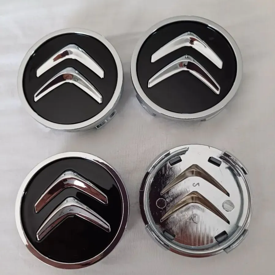4 Centre Caps Alloy Wheels Citroën 60mm Black Genuine Colour | 6349 ...