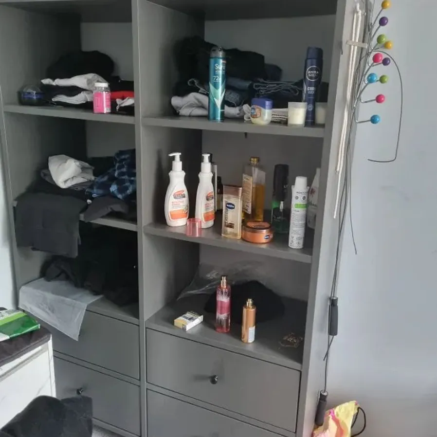 Dark Grey storage unit shelves and drawers spacious and solid for ...