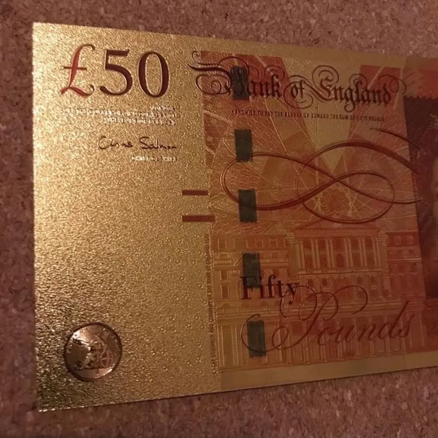Gold Foil £50 note Note Fifty Pound lovely Collectable Comes with certificate of authenticity ...