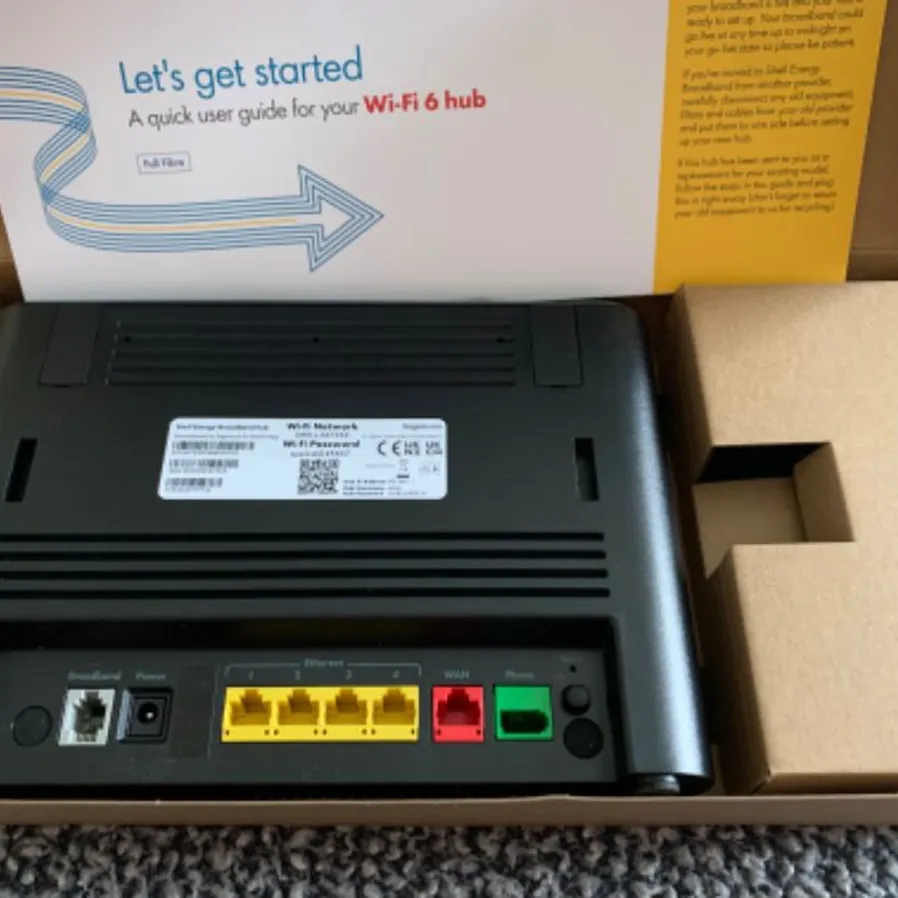 Shell Broadband WiFi 6 Hub - Wireless Router 2.4GHz 5GHz - Sagemcom ...