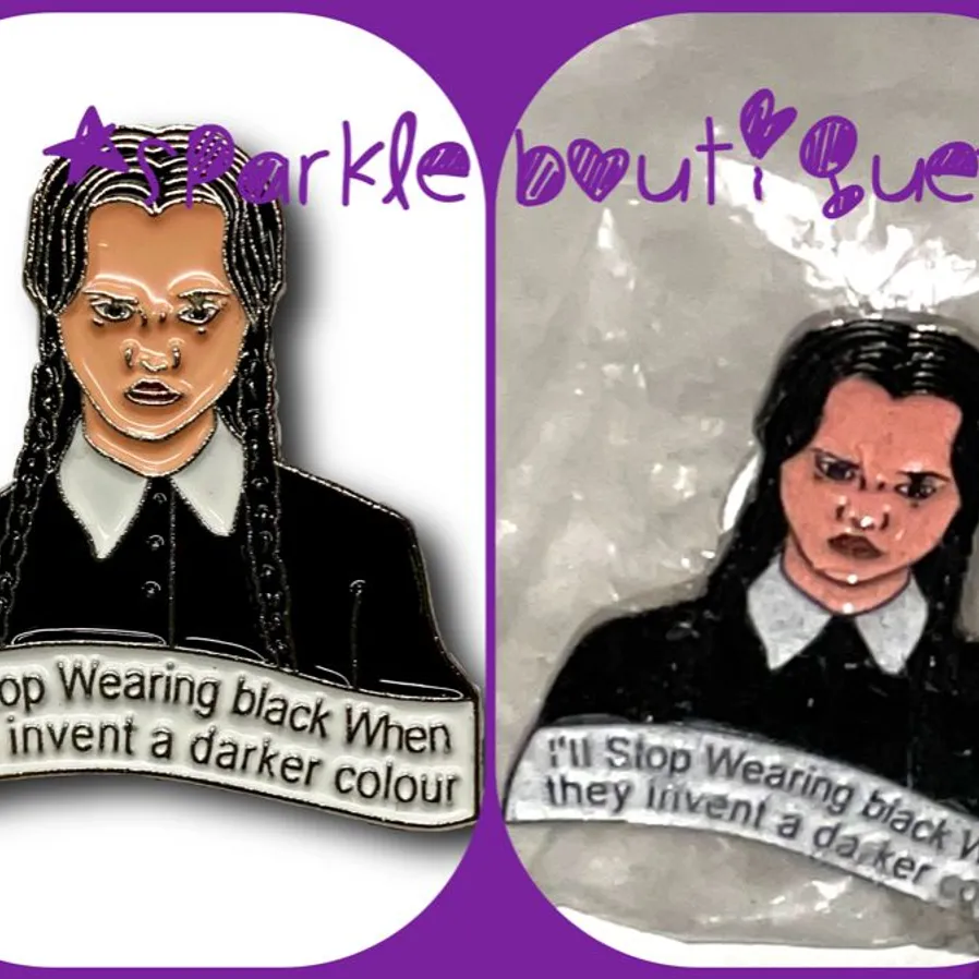 Wednesday Addams Darker Color Enamel Pin Badge + Free Organza Bag ...
