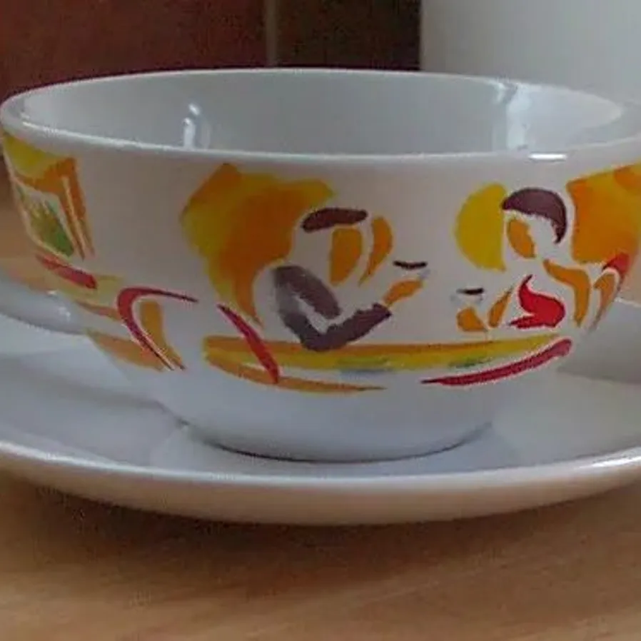 Nescafe 'Coffee Break' Large Cup/Saucer, retro vintage shabby chic ...