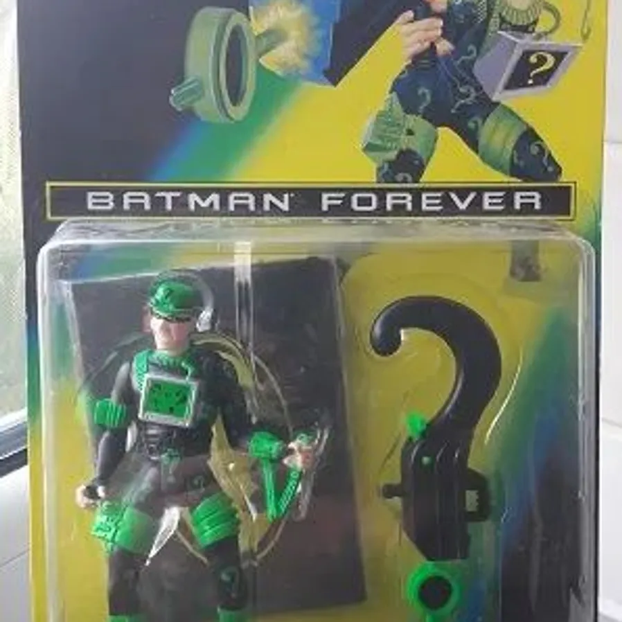 Batman Forever: The Riddler with Question Mark Bazooka, Tri-Logo ...