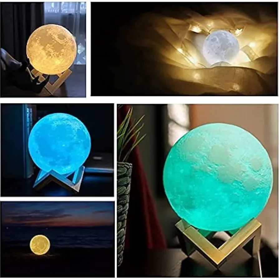 6 x ACED Moon Lamp 2023 Upgrade with Timing 3D Printing Moon Night ...