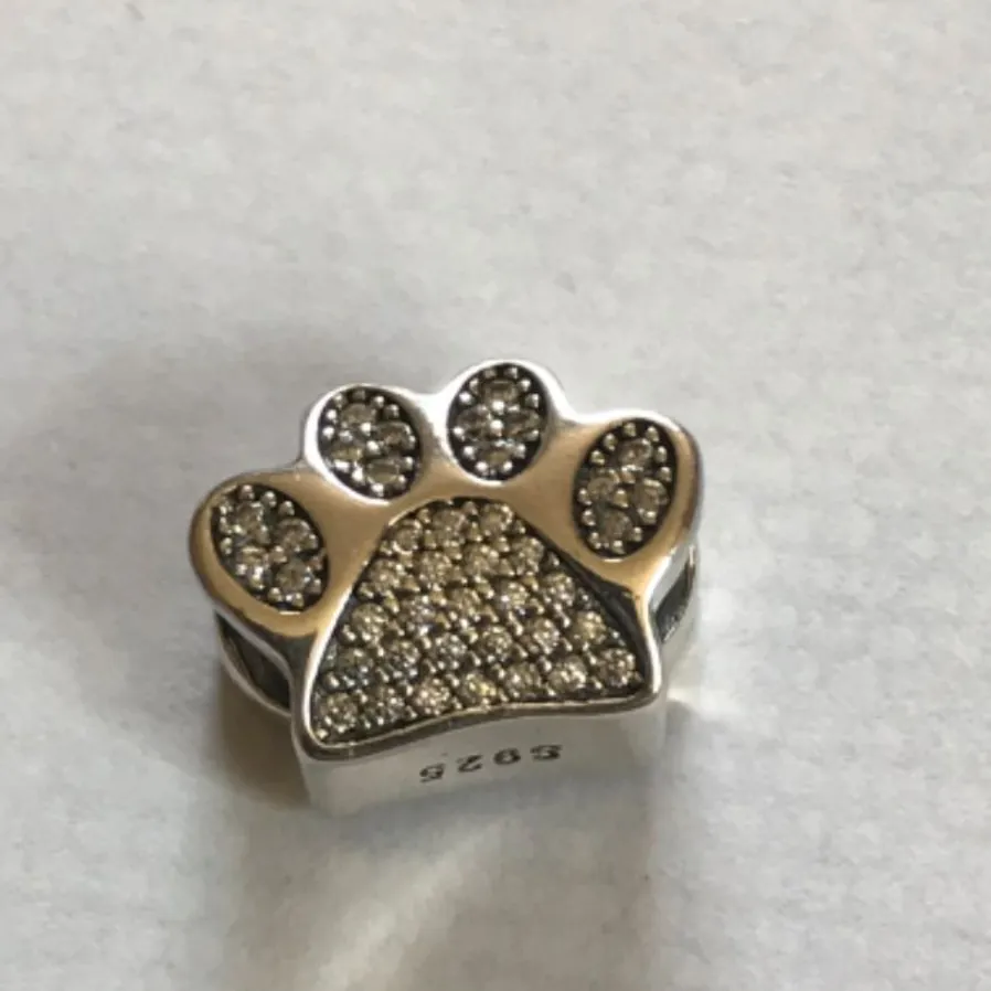 Genuine 925 silver Pet Paw Dog Cat charm comes in a cute velvet pouch ...