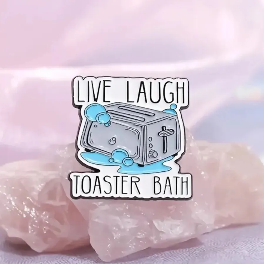 Pin Badge 001 - Live Laugh Toaster Bath | 6999 | jog it on