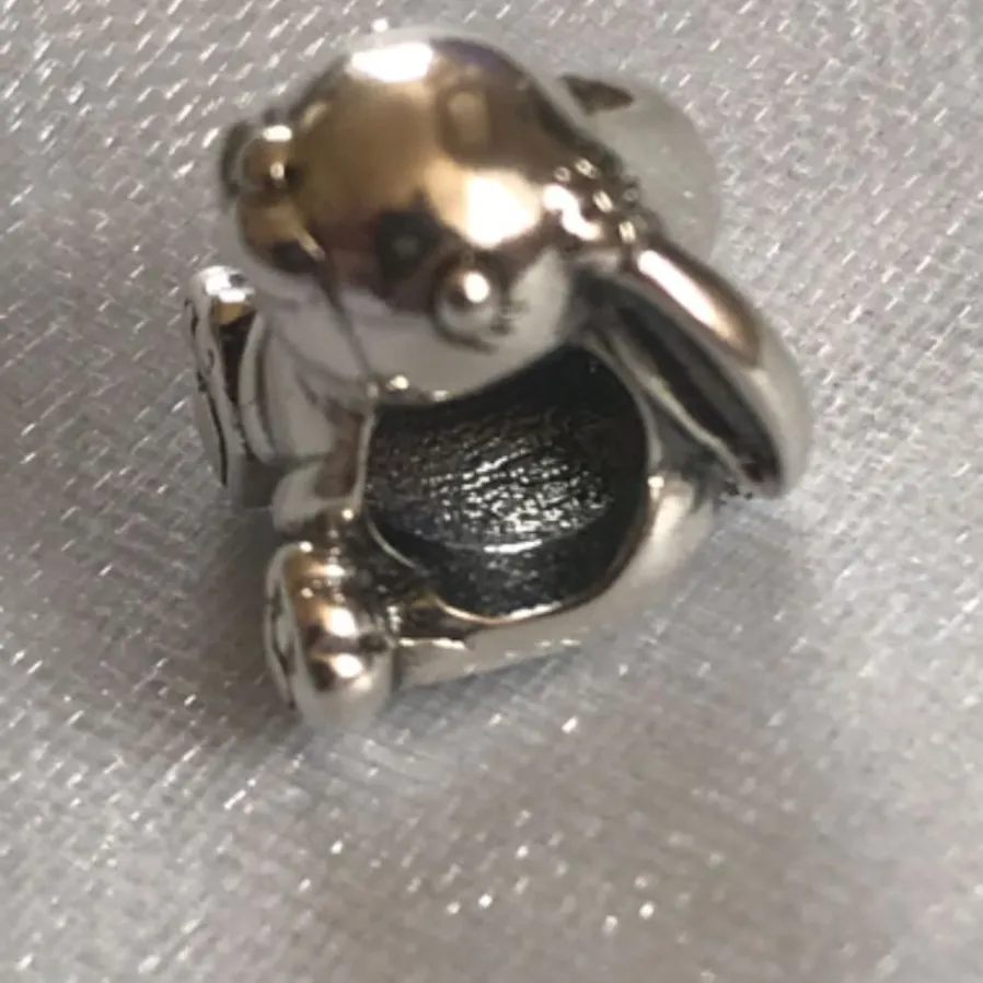 Genuine 925 silver Rabbit bunny charm comes in a cute velvet pouch for ...