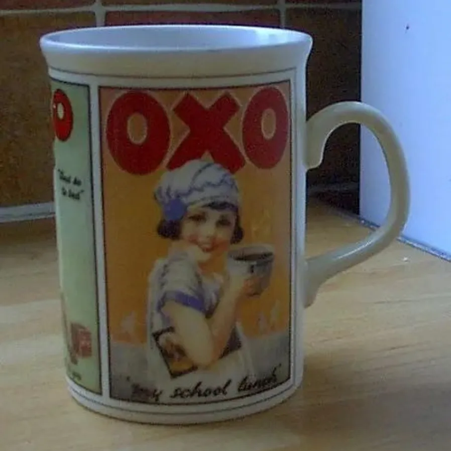 VINTAGE OXO ADVERTISEMENTS MUG, retro, Shabby Chic | 6131 | jog it on