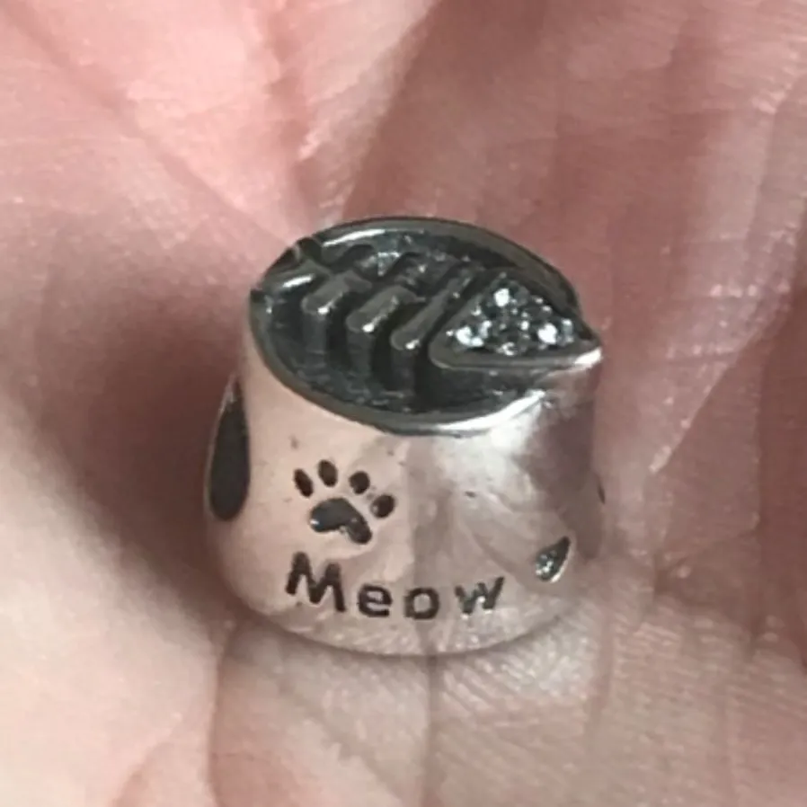 Genuine 925 Silver Cat pet Charm comes in a cute velvet pouch For ...